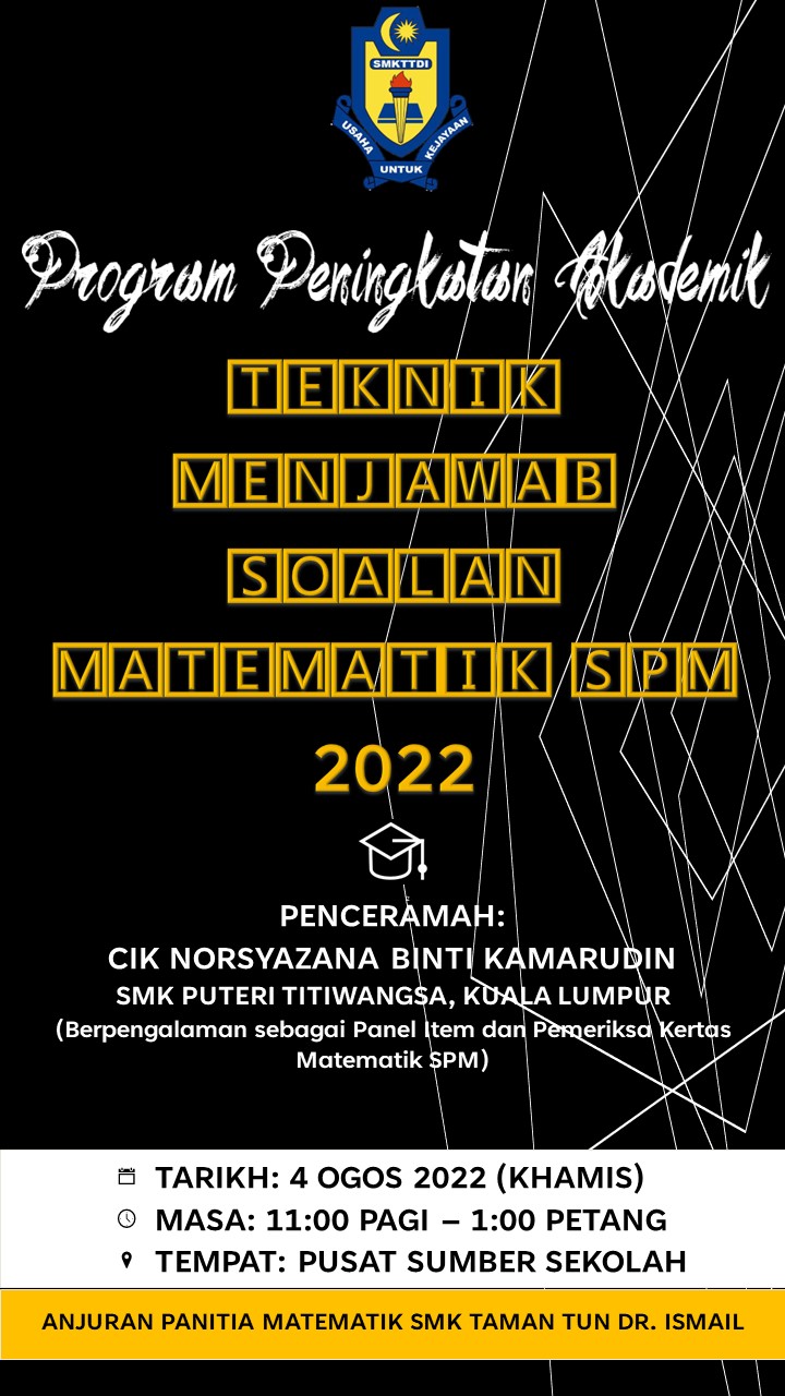 Teknik Menjawab Soalan Matematik SPM – SMKTTDI